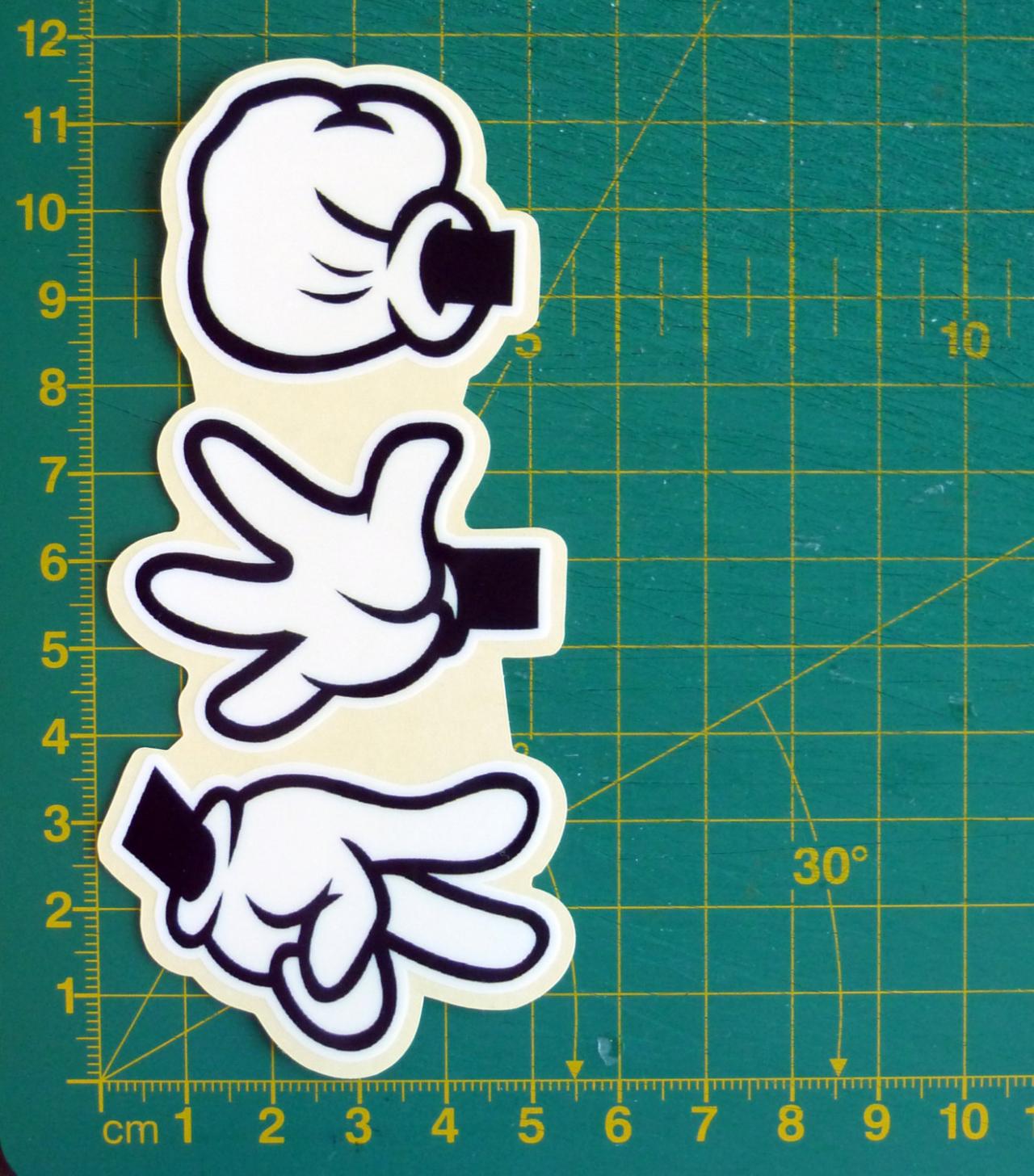 Cartoon Rock Paper Scissors Hand Game Sticker Decal on Luulla